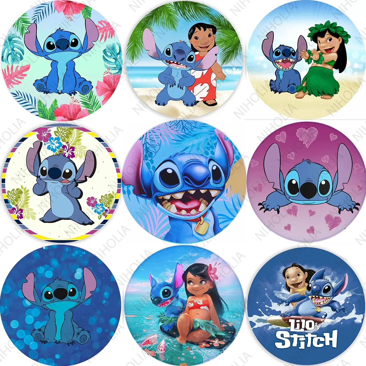 Lilo-Stitch-Circle-Photo-Background-Cover-Kids-Birthday-Party-Round ...