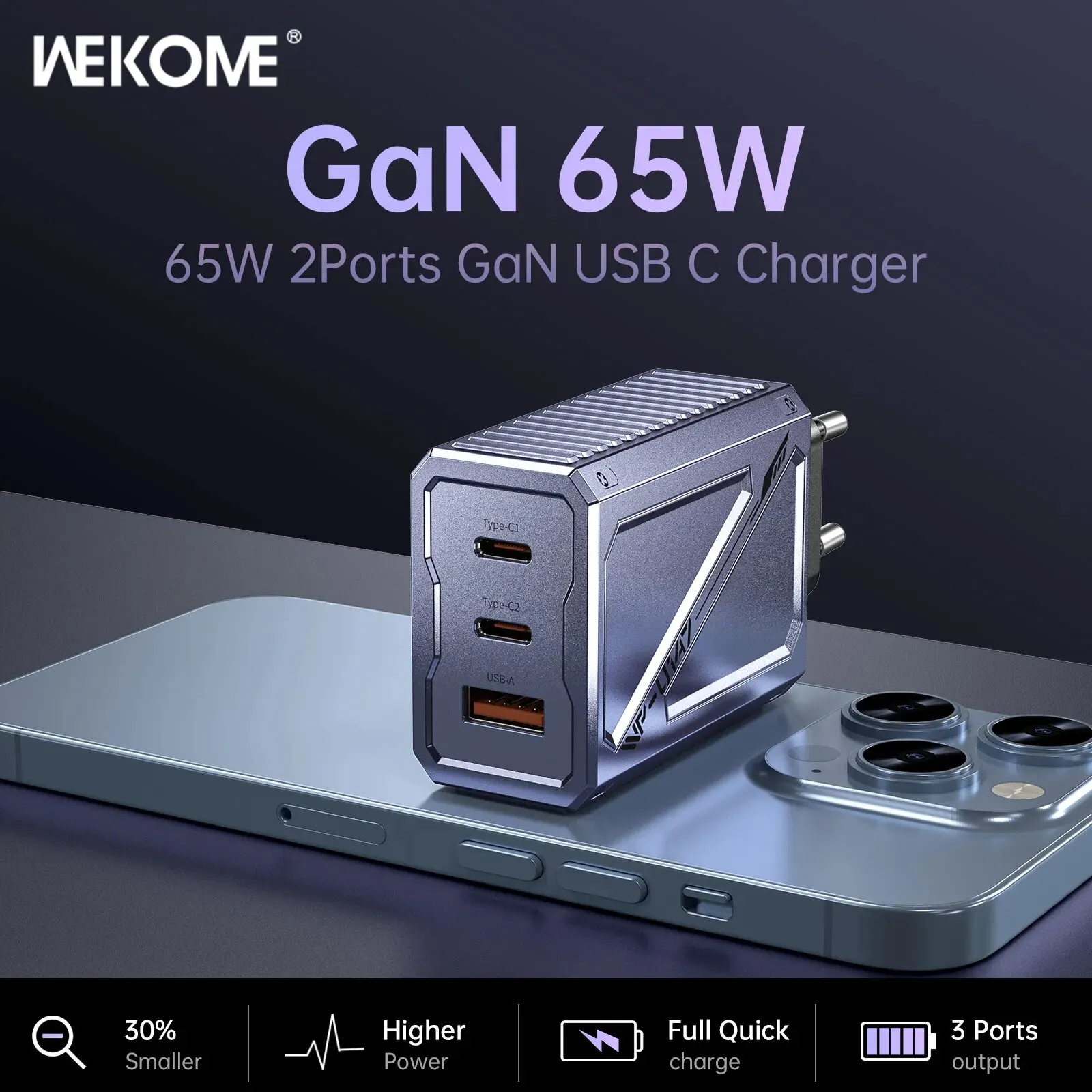 WEKOME-65W-GaN-Fast-Charge-Charger-Type-C-Phone-Charger-3-Ports-Mecha-Style-for-Macbook.jpg