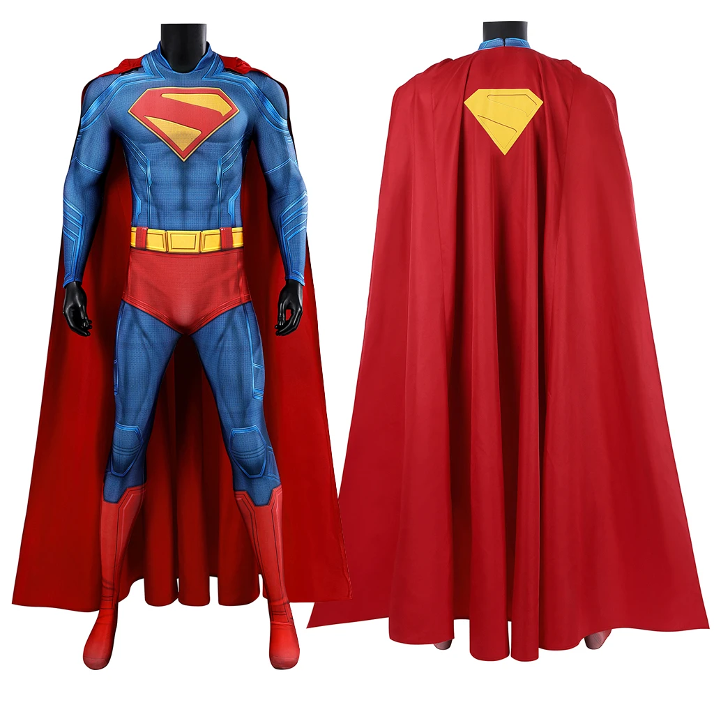 Clark Kent Cosplay Costume 3D Print Bodysuit with Cloak David Corenswet ...