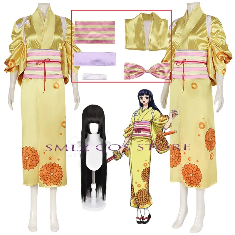 Kikunojo-Cosplay-Anime-Wano-Country-Arc-Kikunojo-Yellow-Kimono-Costume ...