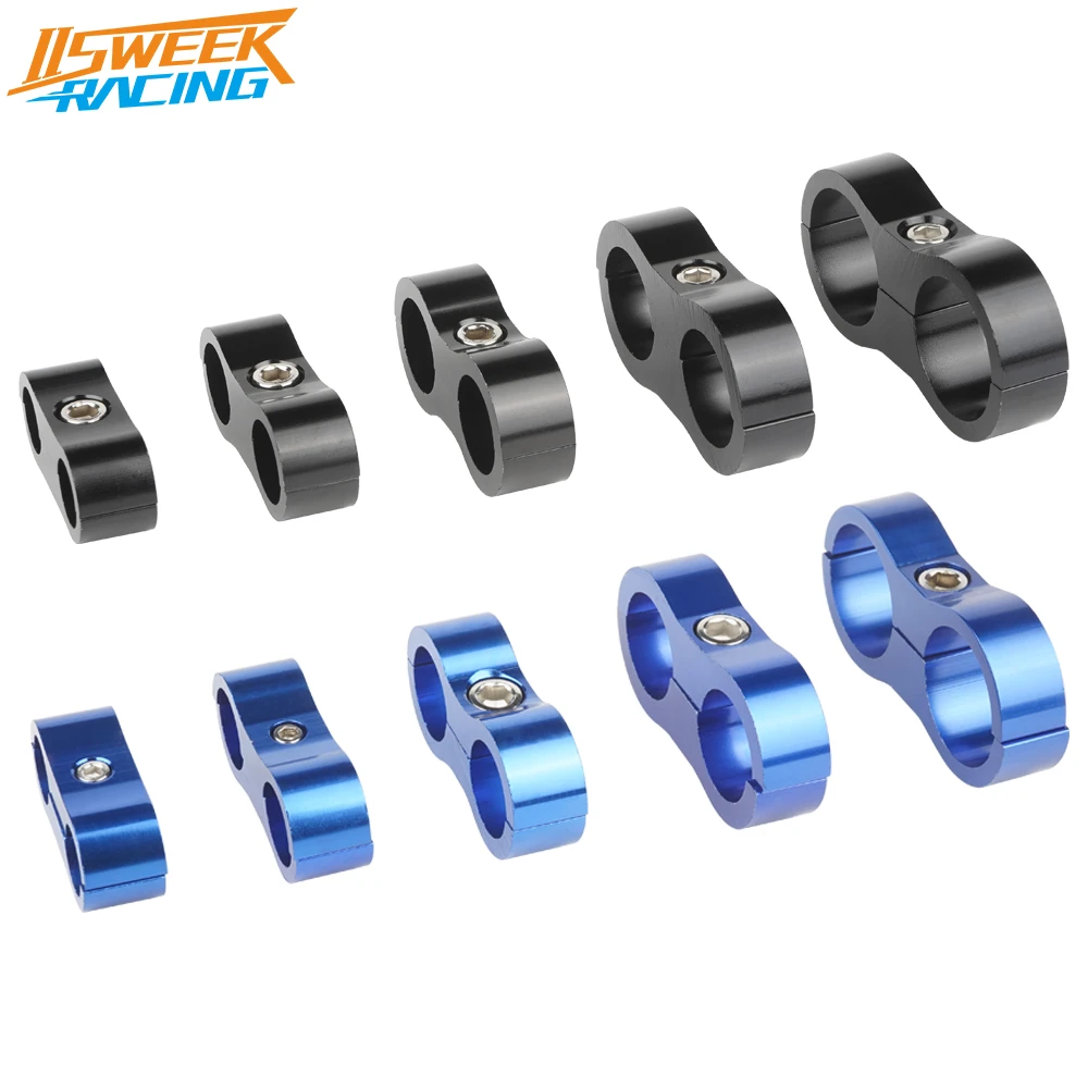 4Pcs AN4/6/8/10/12 Hose Separator Clamp Fuel Line Mounting Clamps Black ...