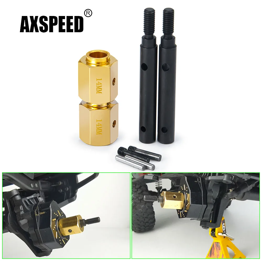 AXSPEED Metal Portal Axle Stub Drive Gear Shaft+14mm Wheel Hex Hub ...