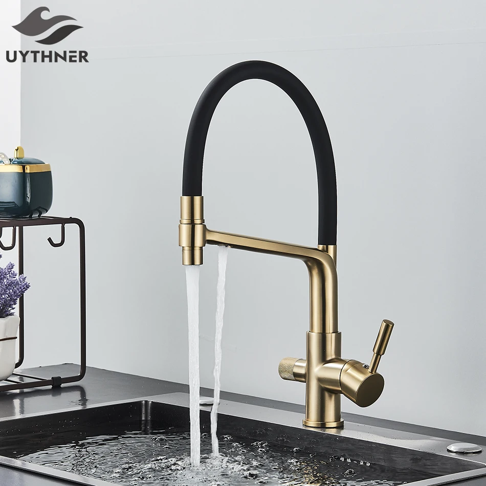 Kitchen-Pure-Water-Filter-Faucet-Dual-Spout-Filter-Faucets-Mixer-360 ...