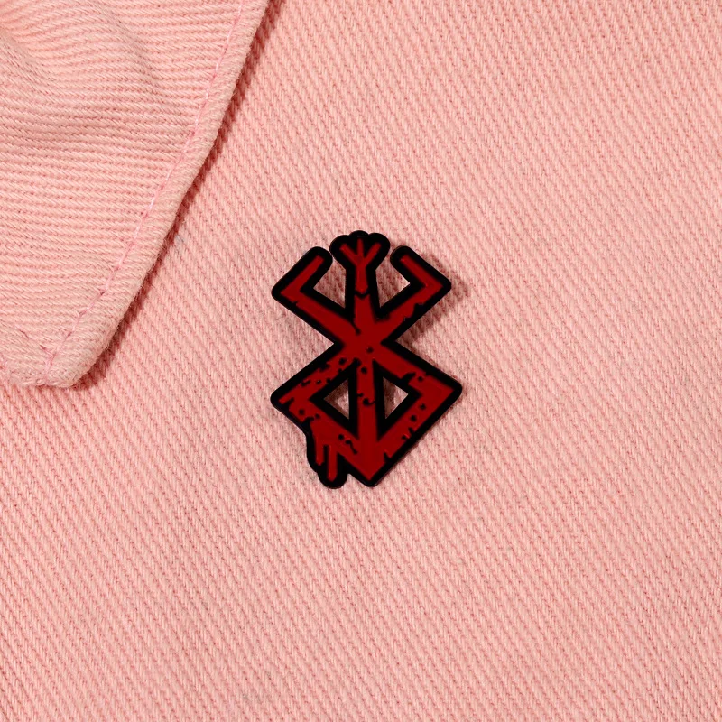 Berserk-Enamel-Pins-Custom-Red-Nordic-Sign-Brooches-Lapel-Badges-Punk ...