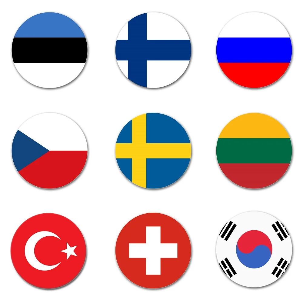 Tinplate Serial Soft Button Customized Printed Countries Brooch Zinc ...
