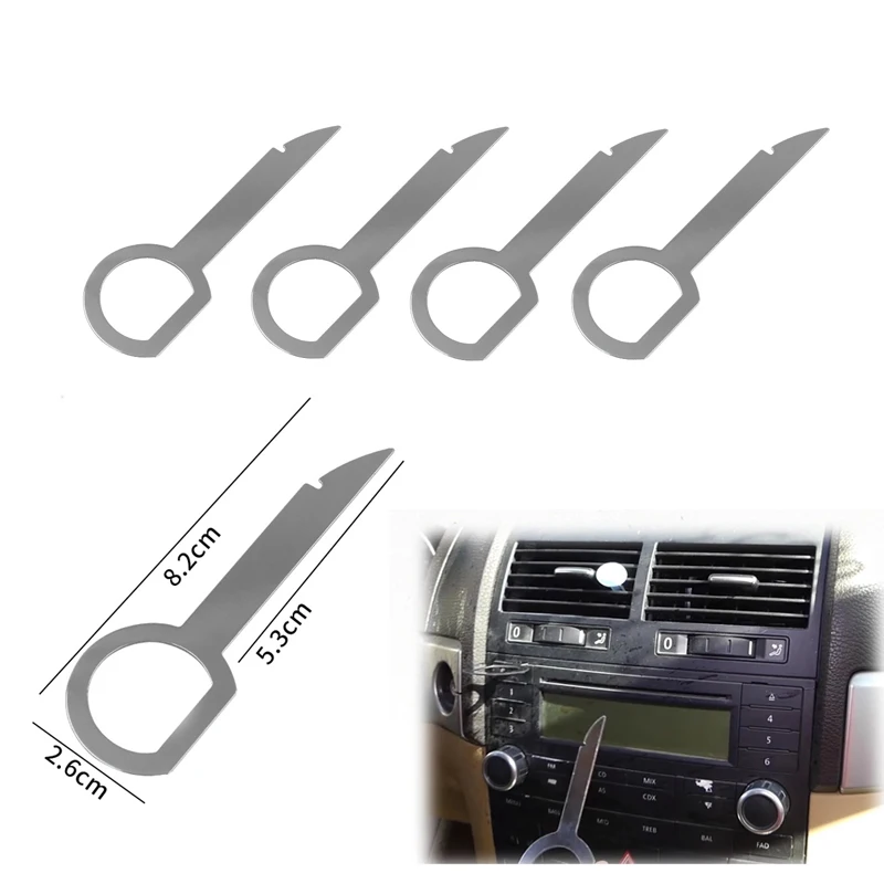4Pcs Car Radio Removal Key Pin Tool for Audi C6 R8 A1 A3 Q3 A4 A5 Q5 A6 ...