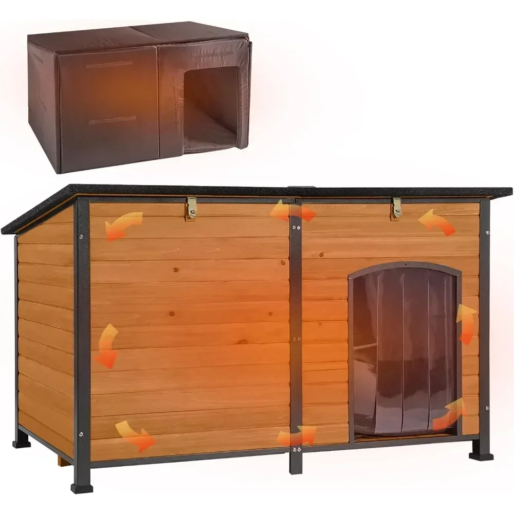 Extra Large Insulated Outdoor Dog House with Movable Liner and All ...
