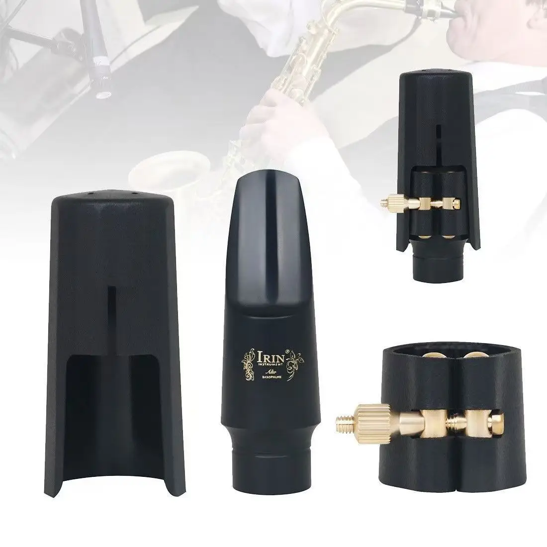 IRIN Alto Saxophone Mouthpiece Set Ligature Clip Flute Head Cap for ...