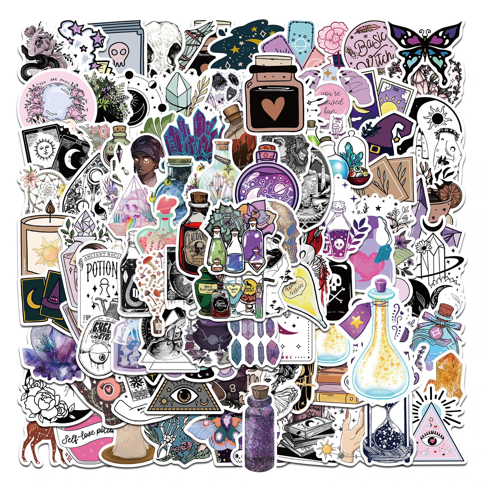 50/100/200Pcs Boho Witchy Apothecary Stickers Witch Sticker Tarot Goth ...