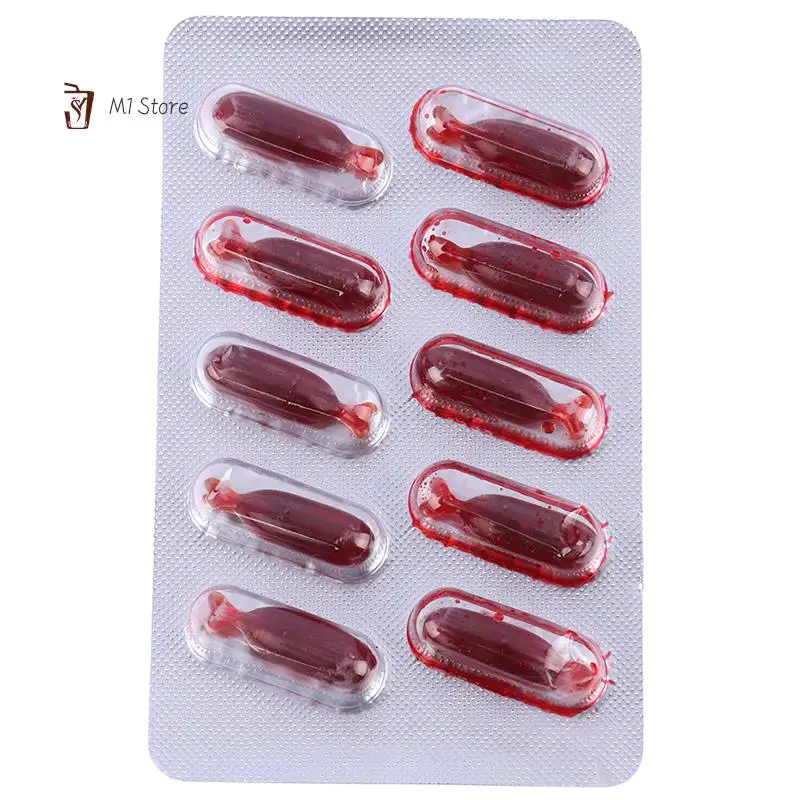 10Pcs-Fake-Blood-Pill-Vampire-Toy-Capsules-Horror-Funny-Toy-Halloween ...