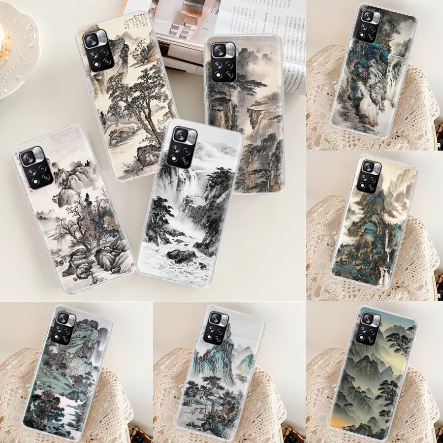 Chinese Style ink Painting Art Phone Case For Xiaomi Poco X3 GT X4 NFC ...