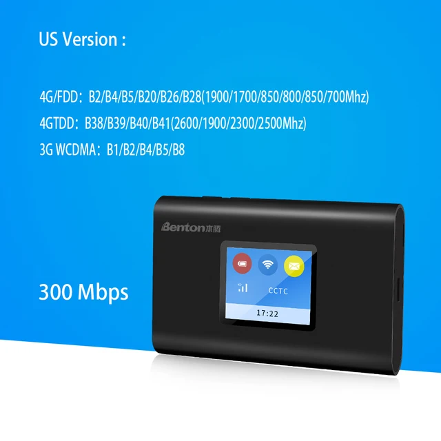 Benton M100 Unlock Portable Wireless Router Modem 4G+ Lte Cat 6 300Mbps ...