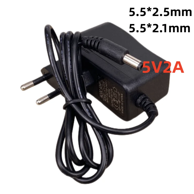 Wholsesale 5v 2a 5.5*2.5mm 5.5*2.1mm 100-240V EU US UK AC to DC power ...