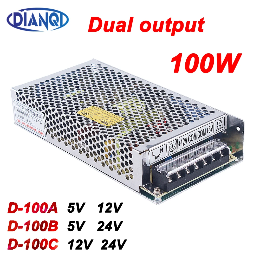 Dual-output-Switch-power-supply-D-100A-5V-12V-ac-dc-power-suply-D-100B ...