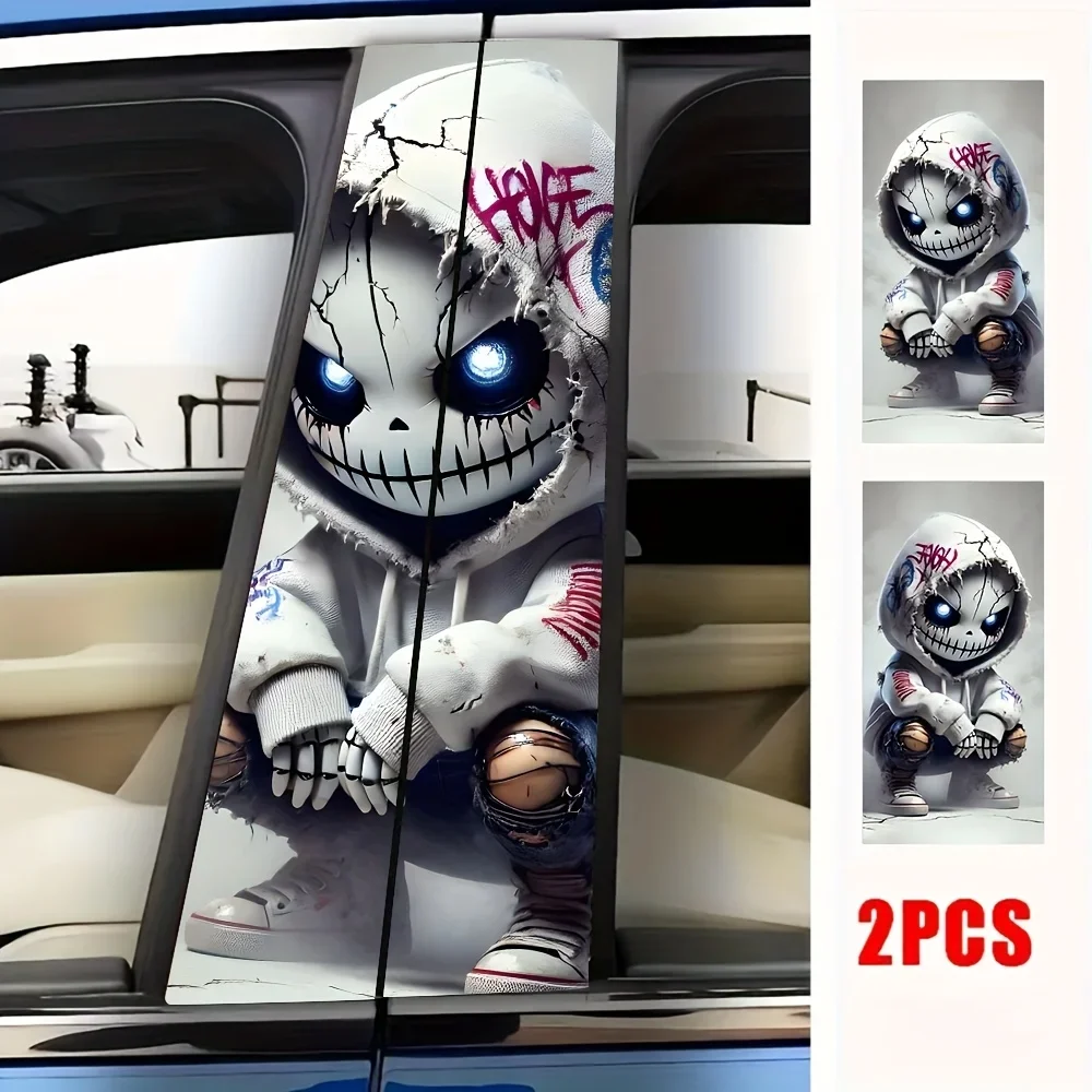 2-Piece waterproof and sun-resistant car B-pillar sticker durable vinyl ...