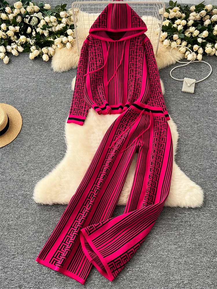 Singreiny-Terno-feminino-de-malha-grossa-de-duas-pe-as-pul-veres-com ...