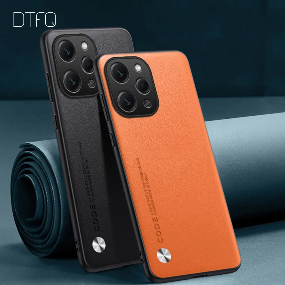 For Redmi 12 4G Case Coque Funda Leather Pattern Back Cover for Xiaomi ...