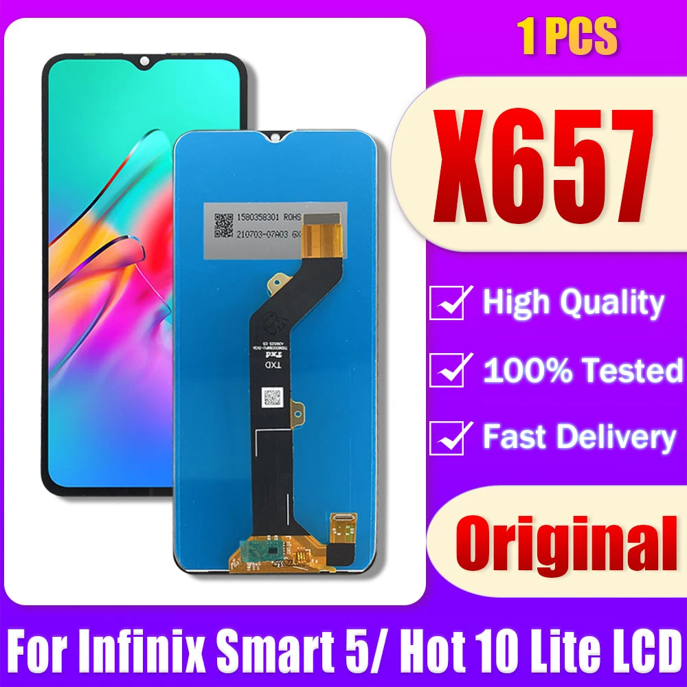 6.6" Original For Infinix Hot 10 Lite X657B LCD Display Touch Screen ...