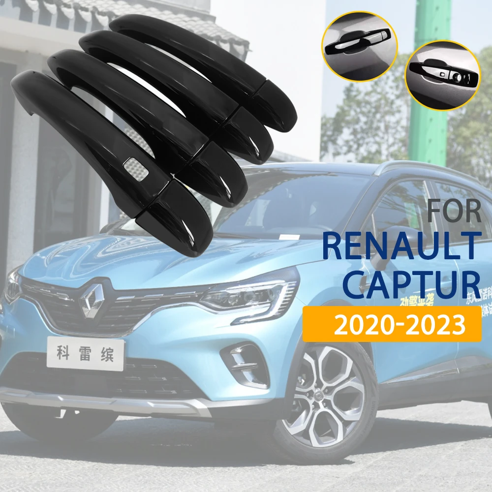 4Pcs Bright Black Handle for Renault Captur 2020~2023 Accessories 2021 ...
