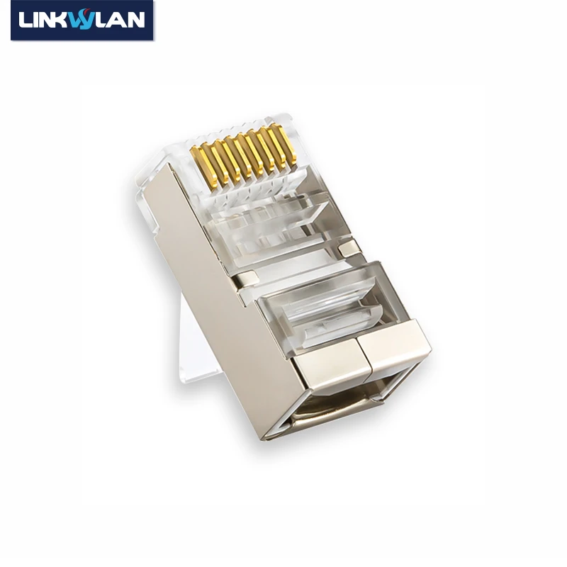 RJ45 8P8C Modular Plugs Shielded Connector 1.3mm Pin Holes for Cat6/6A ...
