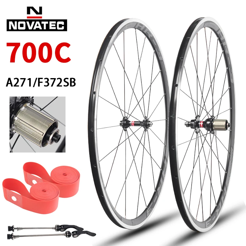Novatec-Road-Bike-Wheels-Double-Layer-Alloy-Brake-Rim-Hubs-de-bicicleta ...