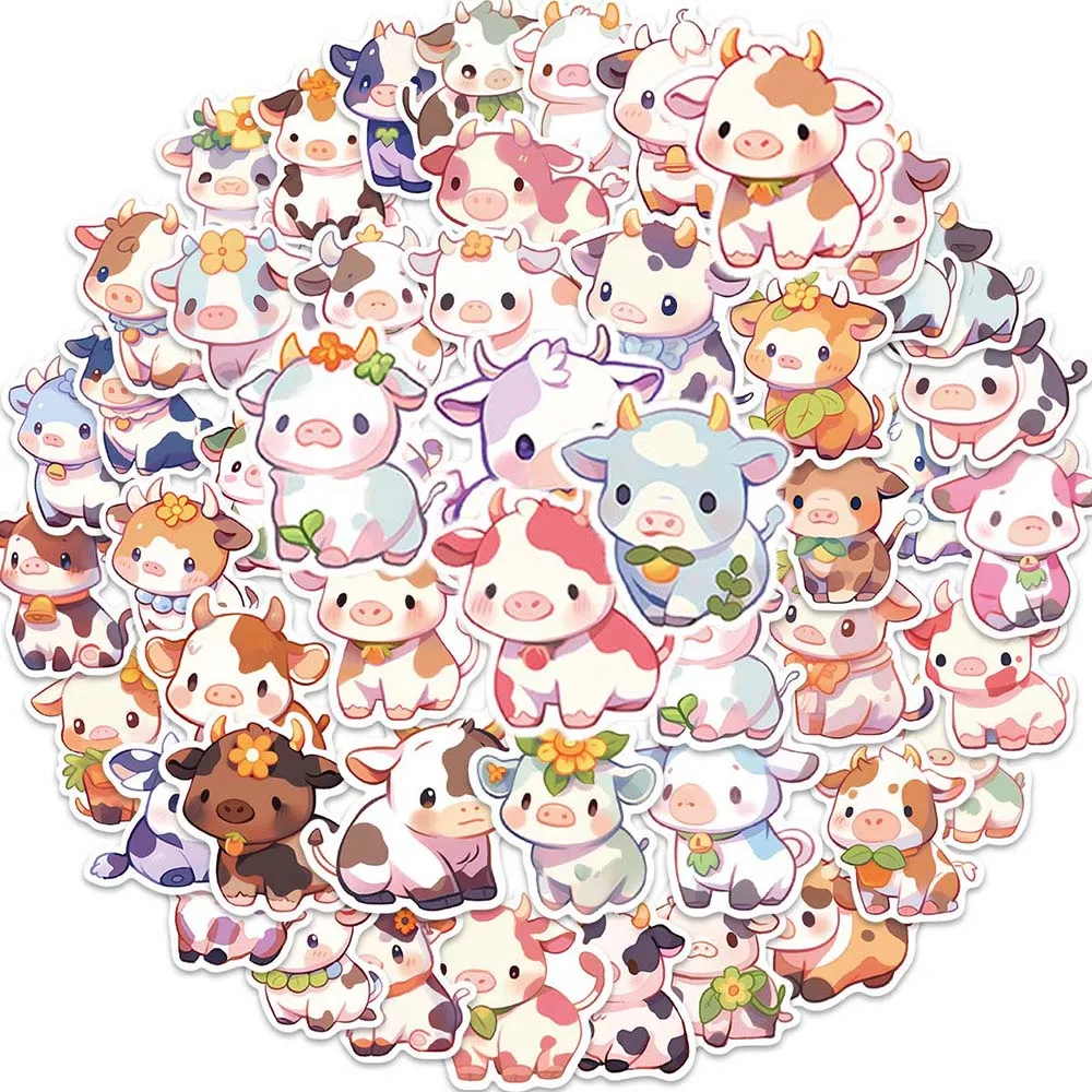 10-50Pcs-Cartoon-Cute-Rainbow-Cow-Graffiti-Stickers-DIY-Waterproof ...