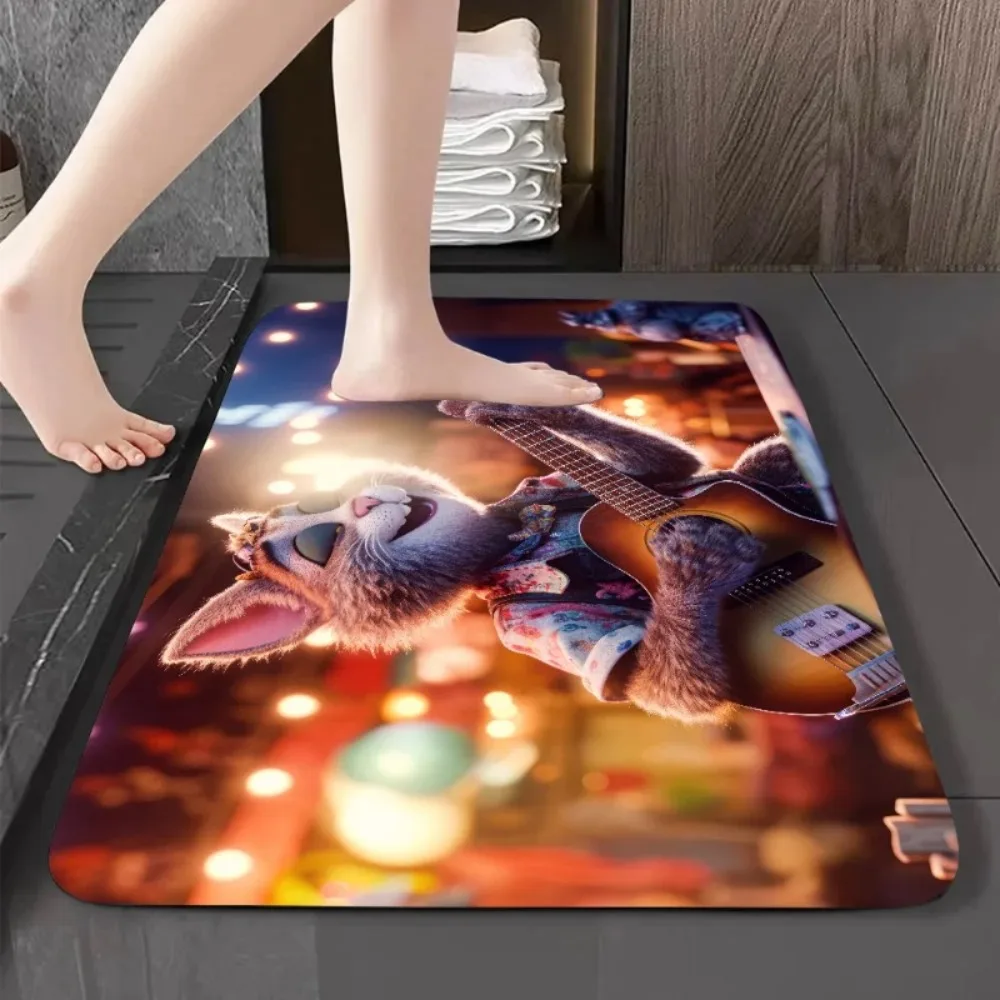 fun-cat-Floor-Mat-Graphic-Printed-Flannel-Doormats-for-Bathroom-Kitchen ...