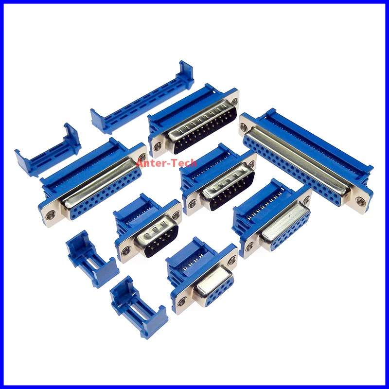 Conector macho hembra de puerto serie, conector idc tipo Uds rs232, 5 D SUB DB9 DB15 DB25 DB37 ...