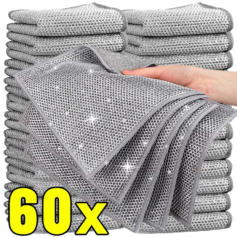 60-1Pcs-Magic-Steel-Wire-Rags-Cleaning-Cloths-Household-Kitchen-Pot-Pan ...