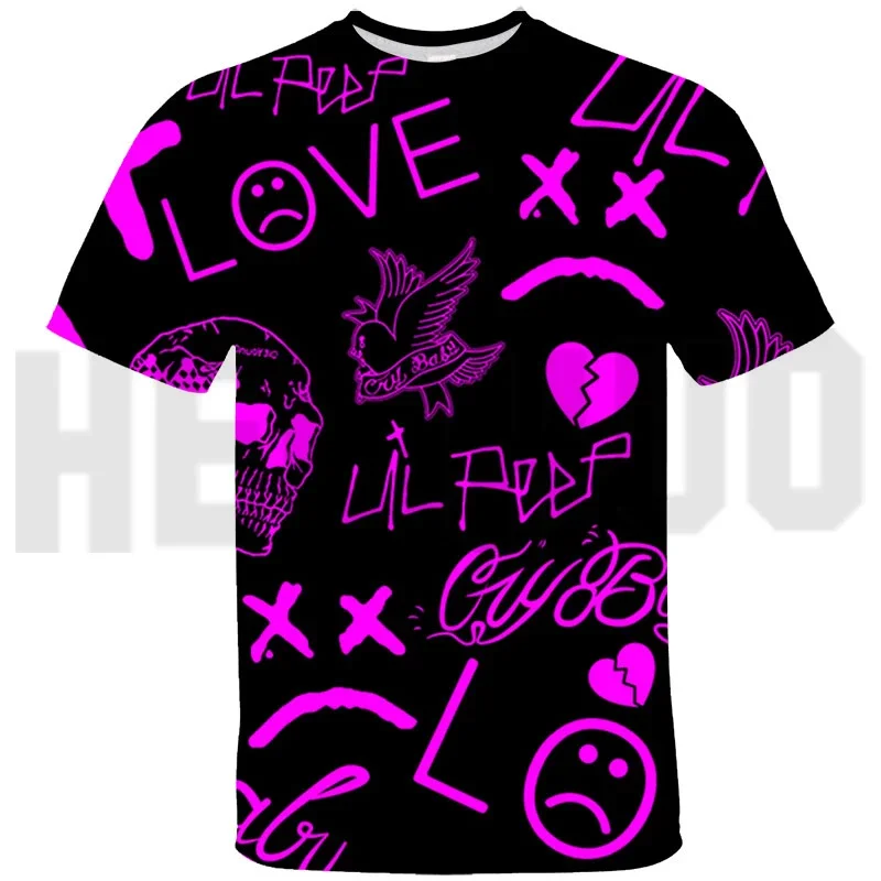K-pops-Print-Casual-Pop-3D-Lil-Peep-T-shirts-Kids-Boys-Girls-Plus-Size ...