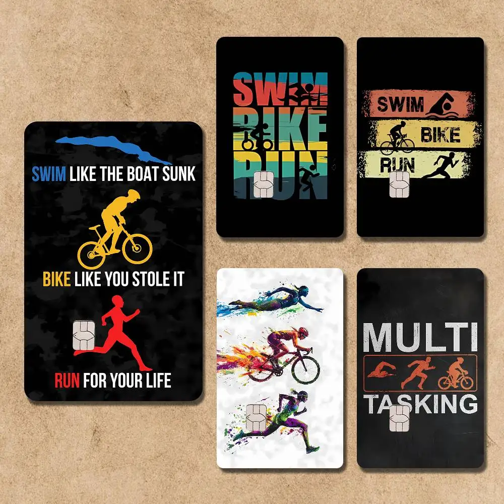 Triathlon Swim Bike Run Tri Life Card Stickers Credit Visa Debit Bank ...