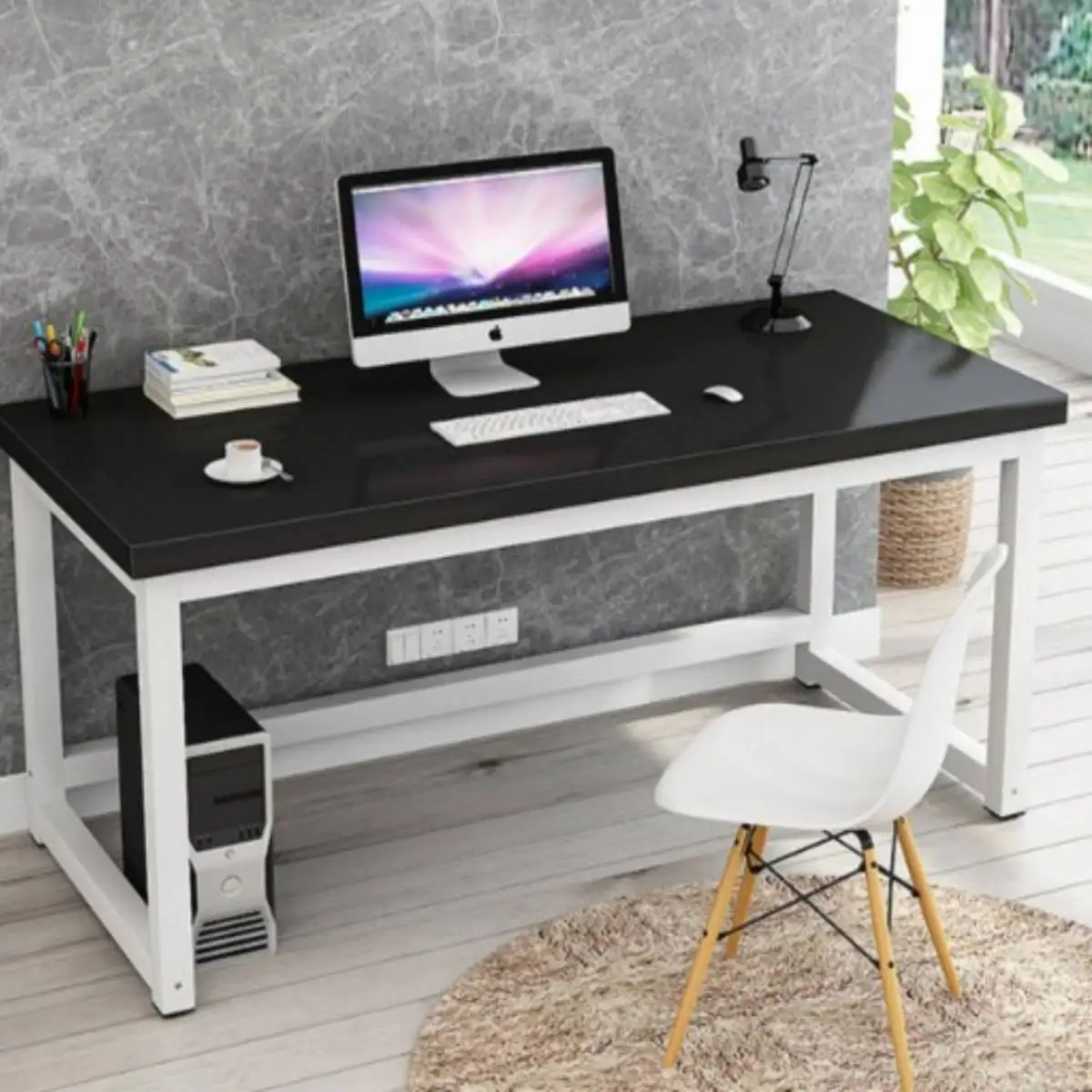 110 x 60cm Modern Office Desk Computer Table Laptop Study Table Metal ...