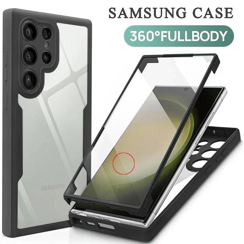 Case-For-Samsung-Galaxy-S24-Ultra-360-Full-Body-Double-sided-Cover-For ...