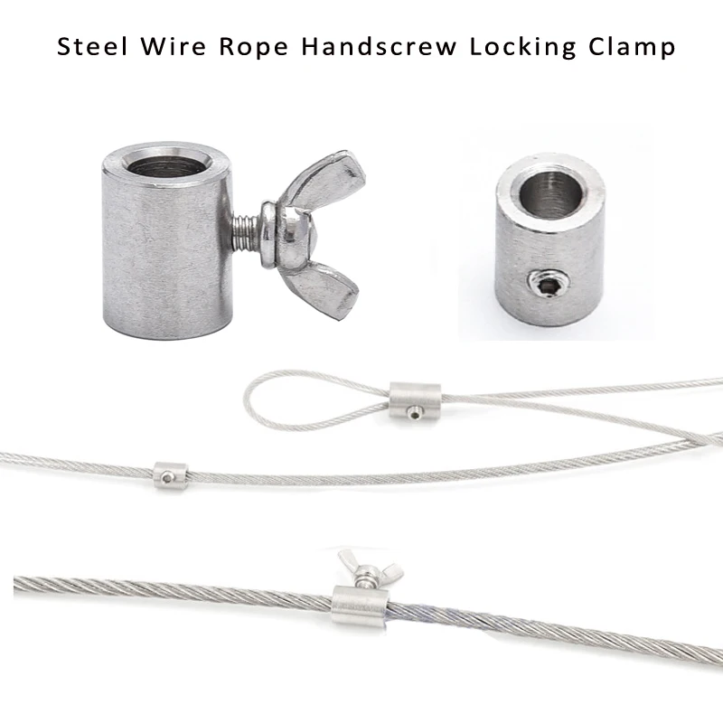 1-5pcs-304-Stainless-Steel-Handscrew-Clamp-Wire-Rope-Head-Protector ...