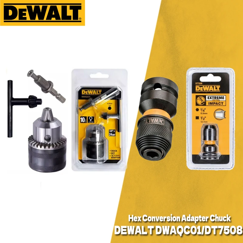 DEWALT-DWAQC01-DT7508-1-2-Square-to-1-4-Hex-Conversion-Adapter-Chuck ...