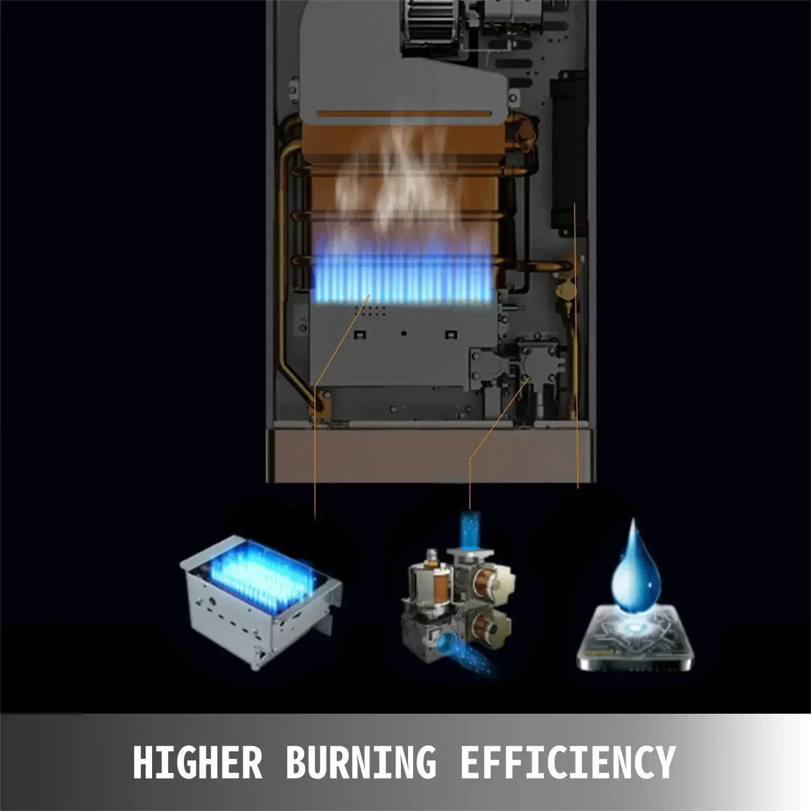 LPG Gas Water Heater 6L/8L Stainless Steel Tankless Propane Gas LPG Boiler With Shower Kit Home ...