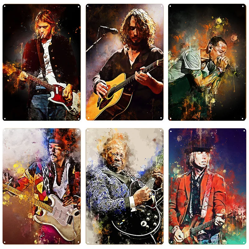 Retro-Vintage-Posters-Rock-Band-Tin-Signs-Music-Vintage-Plaque-Metal ...