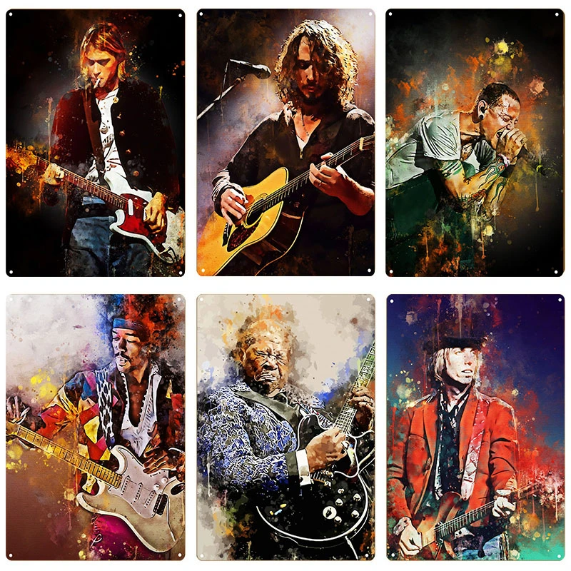 Retro Vintage Posters Rock Band Tin Signs Music Vintage Plaque Metal ...