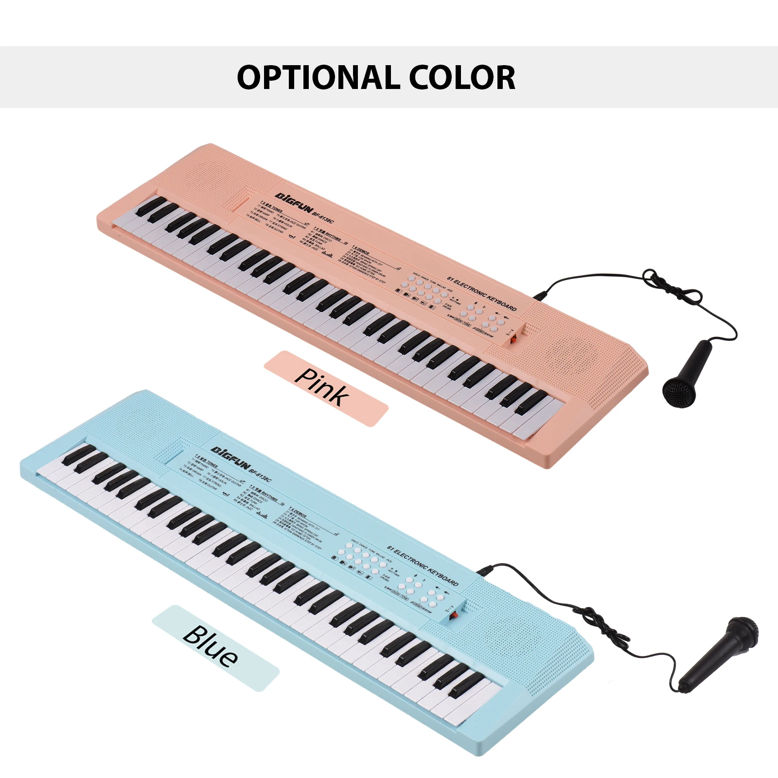 61 Key Electronic Keyboard Piano Musical Instrument with Microphone ...