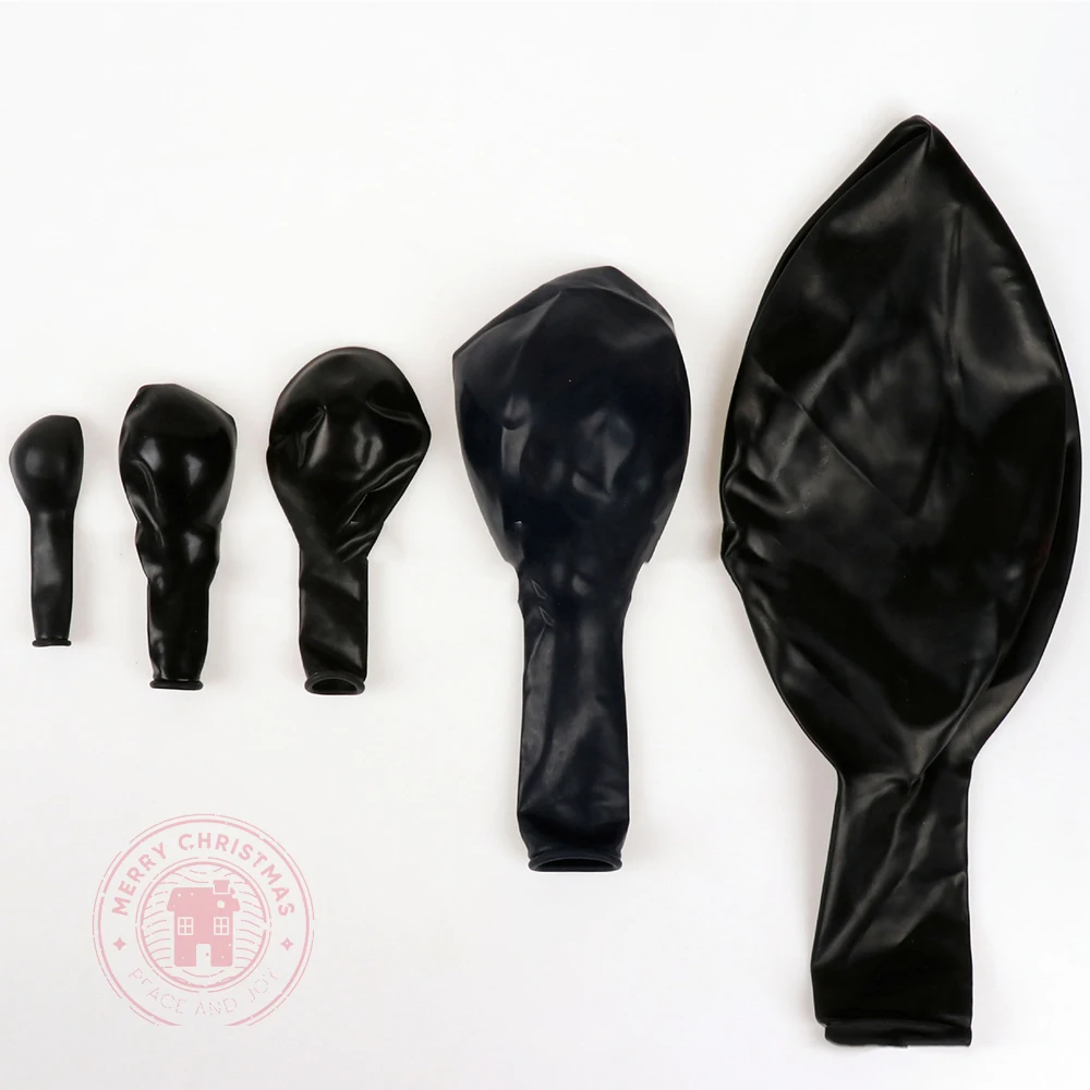 Globos de látex negro puro de 5 a 36 pulgadas, redondos y gruesos, mate ...