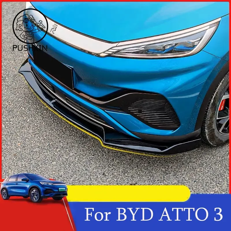 For-BYD-ATTO-3-2022-2023-Car-Front-Bumper-Lip-Body-Kit-Spoiler-Splitter ...