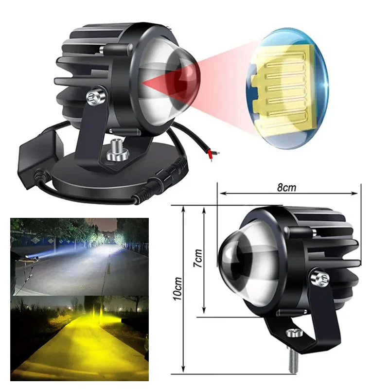 Motorcycle-Led-Lamp-Headlight-Projector-Laser-light-fog-lamp-side ...