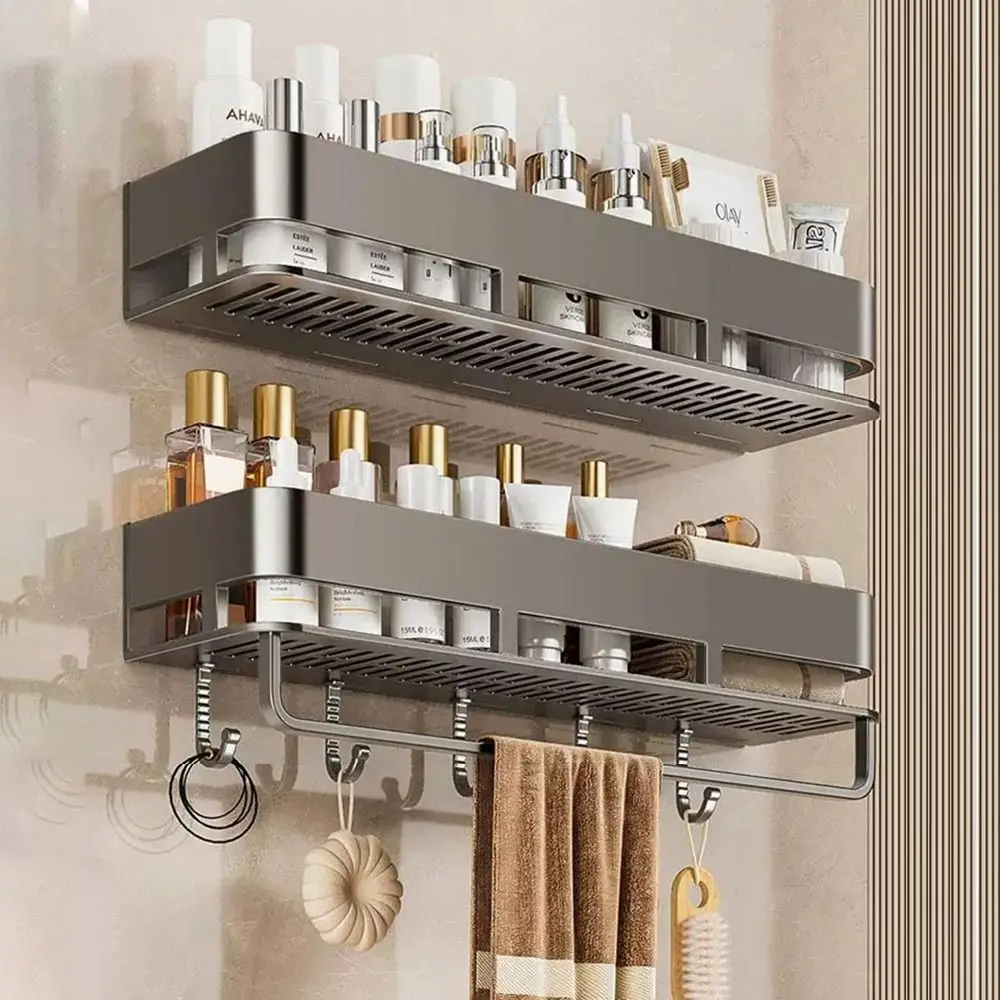 Wall-Mount-Bathroom-Shelves-No-Drill-Aluminum-Shower-Organizer ...