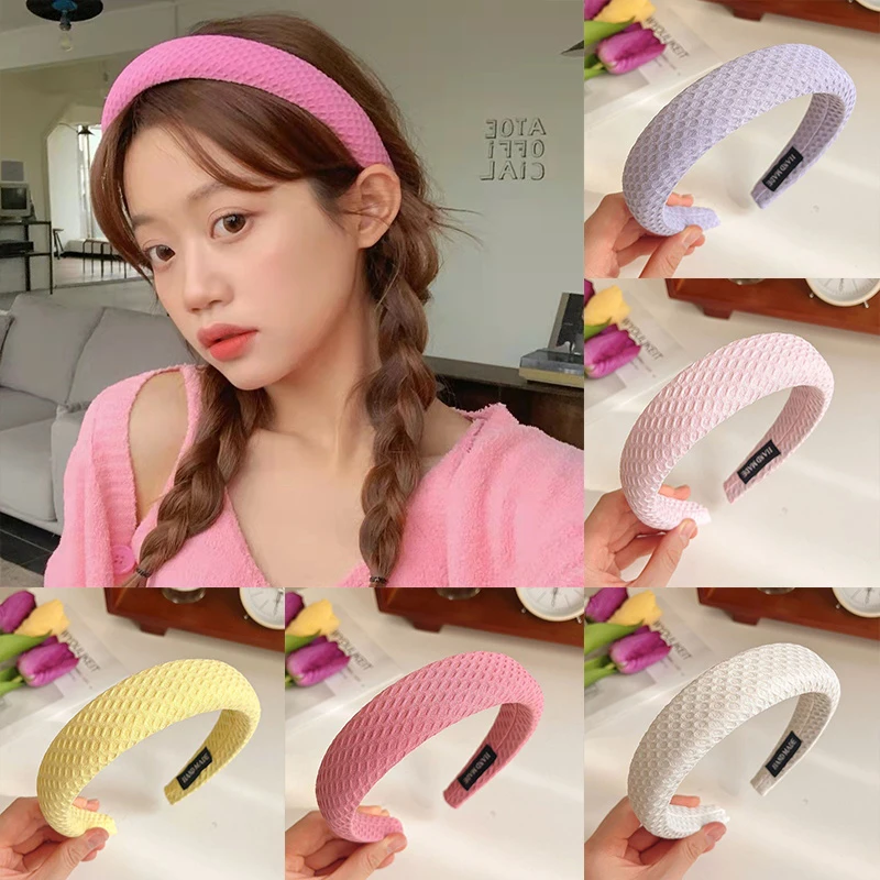 Korean-Headbands-for-Woman-Hair-Accessories-Sponge-Solid-Color ...