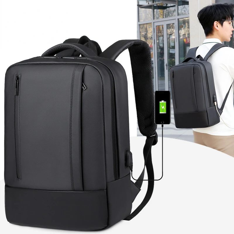 Mens-Backpack-With-USB-Charging-Laptop-Bag-Waterproof-Oxford-Cloth ...