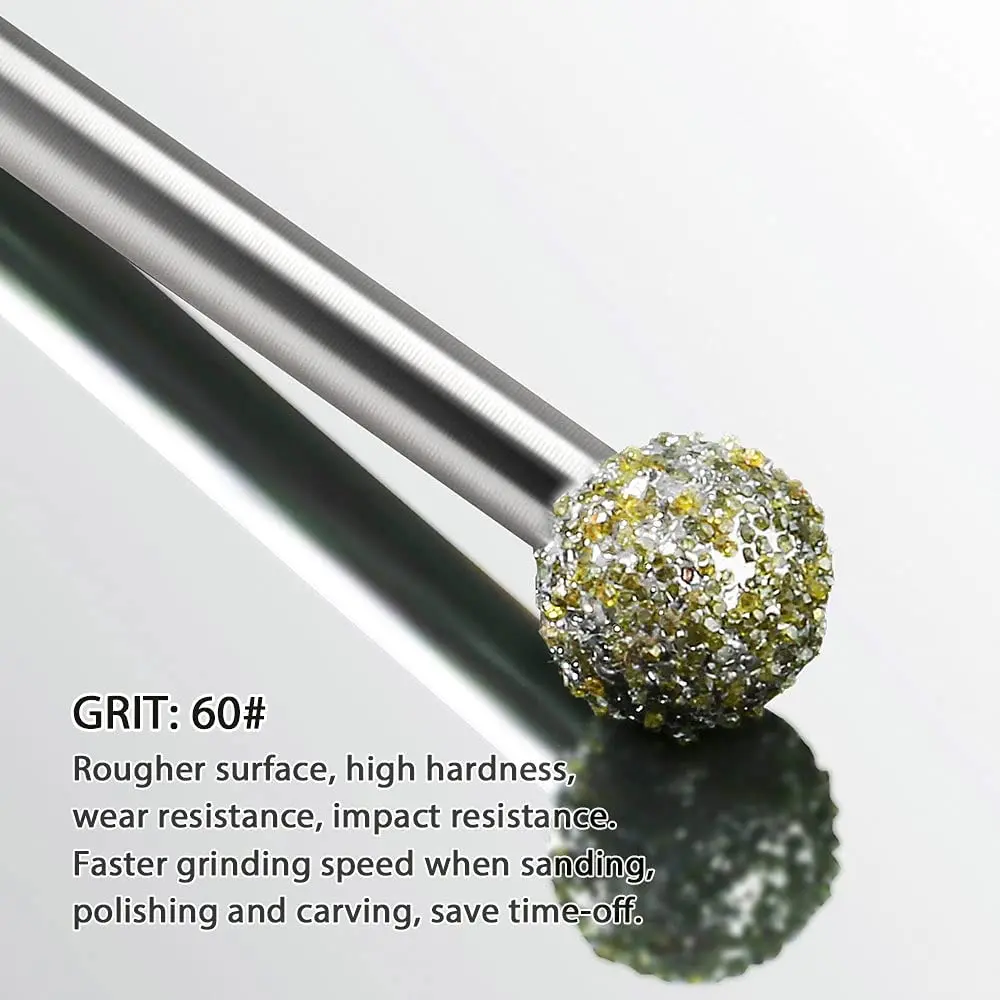 30pcs/set Grit 60 Diamond Cutting Grinding Head Set 3mm Shank Jade ...