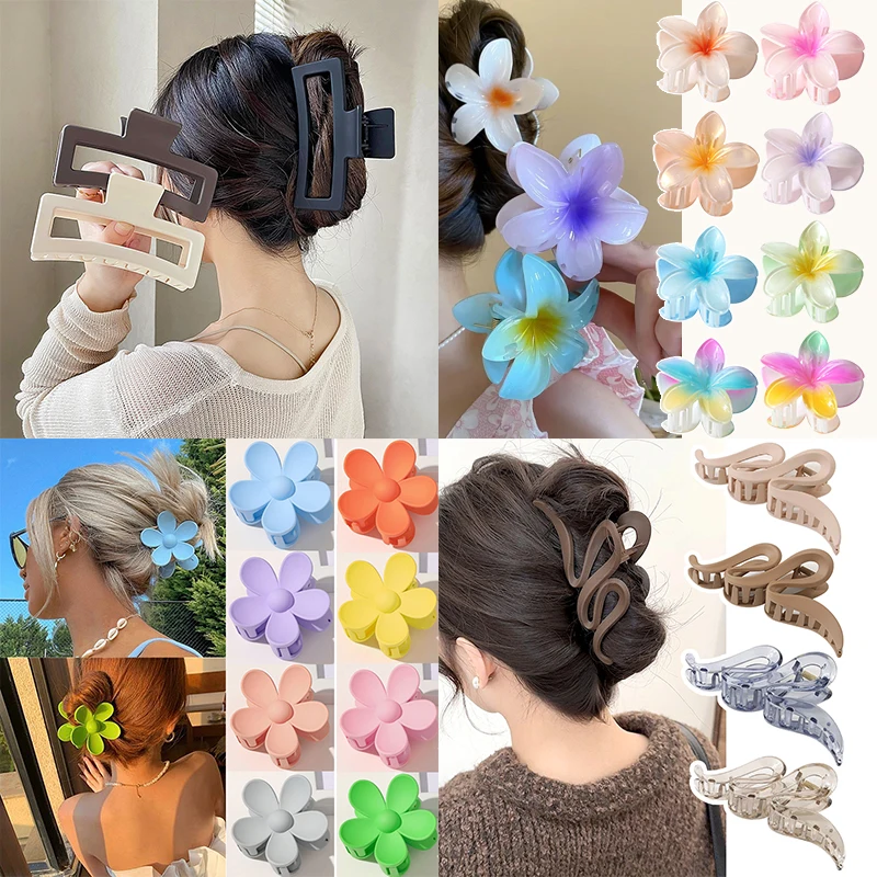 Fashion Hair Clip 8cm Pearlescent Gradient Flower 13CM Oversized Square ...