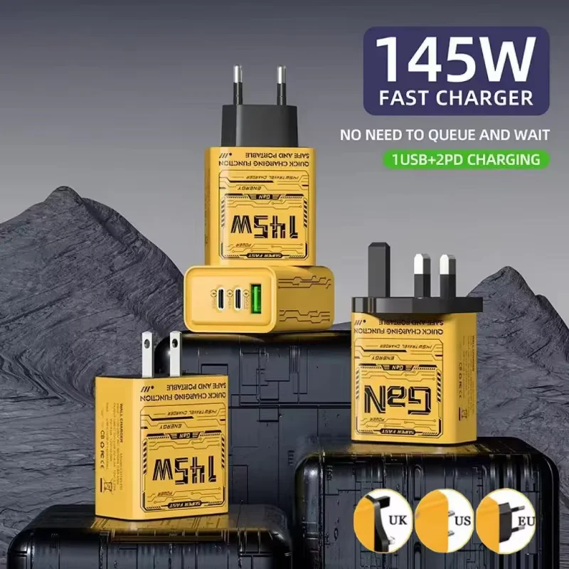 145W PD USB Charger Super Quick Charge Fast Phones Charger Adapter For ...