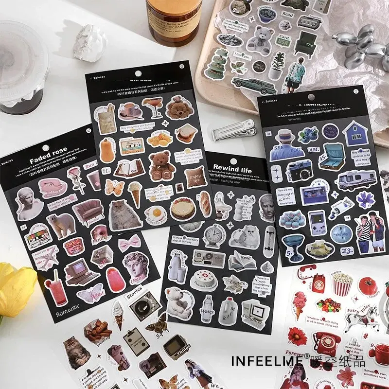 Infeel-me-Simple-Fresh-Handbook-Material-Decorative-Stickers-Four ...