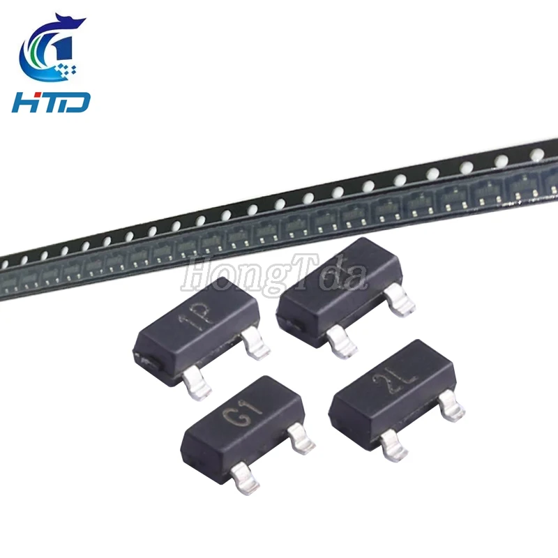 100PCS-LOT-MMBT5401-2L-MMBT5551-G1-MMBT2222-1P-MMBT2907-2F-SOT-23-SMD ...